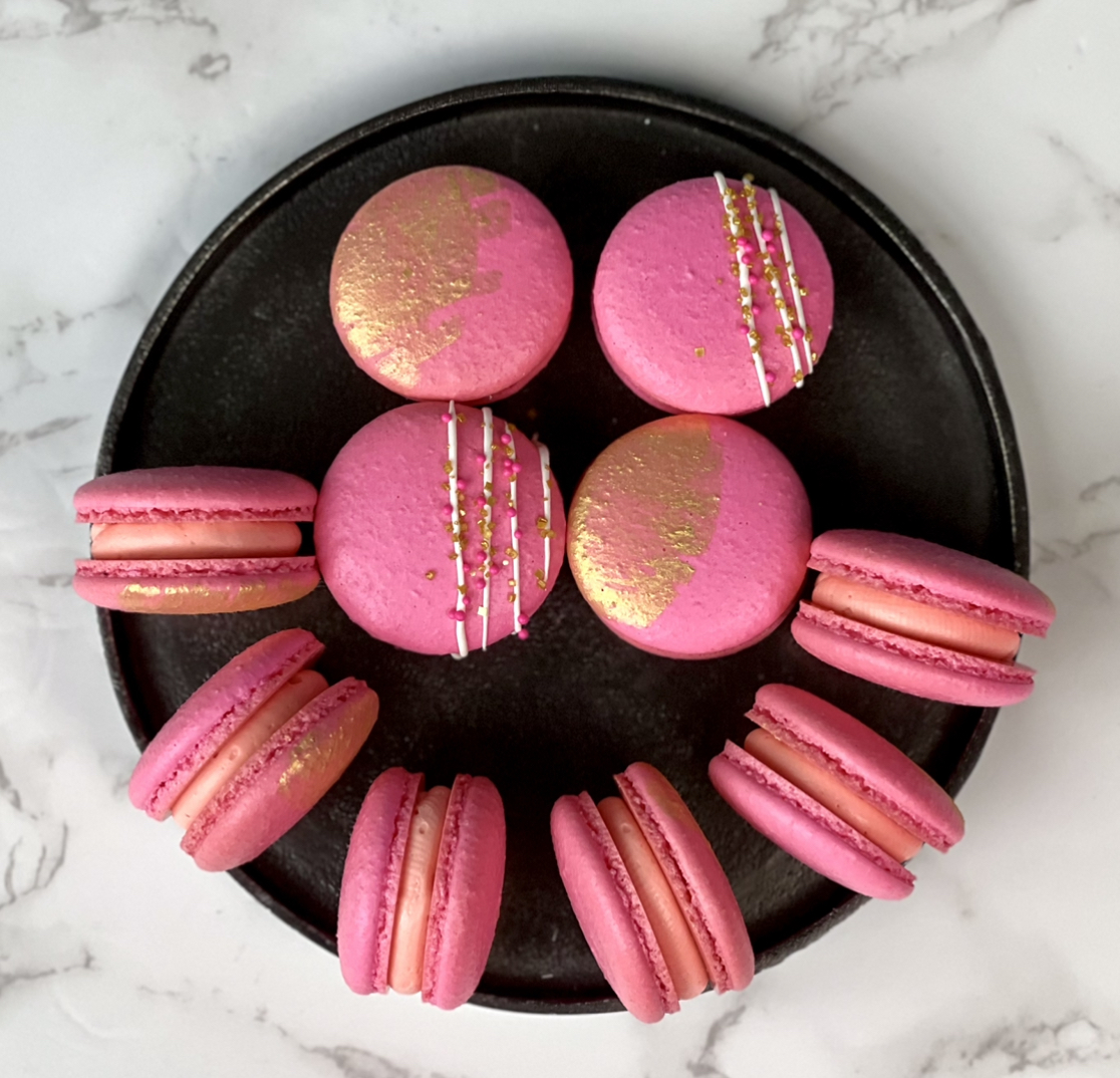 Macaron filled with Rose French Buttercream - docmacaron.com